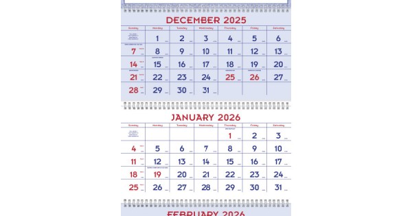 Triumph® Calendars 2026 Red & Blue Commercial Planner