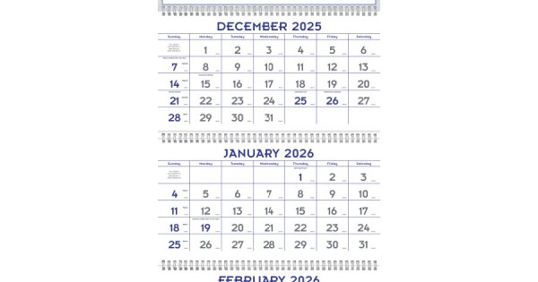 Triumph® Calendars 2026 Blue & Grey Commercial Planner