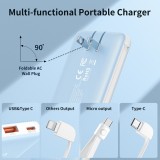 10,000 mAh 6-in-1 Combo Charger W/ Wall Plug